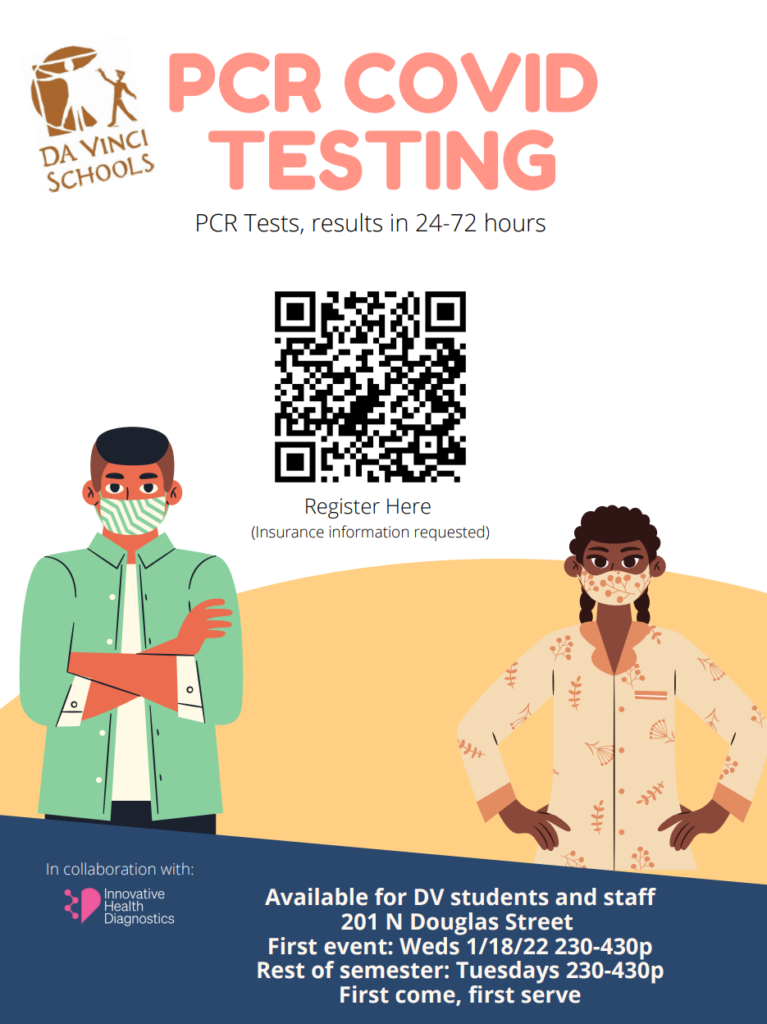 PCR COVID Testing Available for Students Today! – Da Vinci Connect